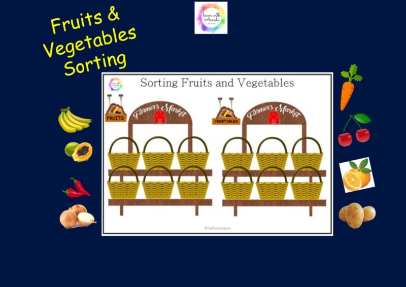 Fruits and Vegetables Sorting Worksheet - learnwithaanshi®