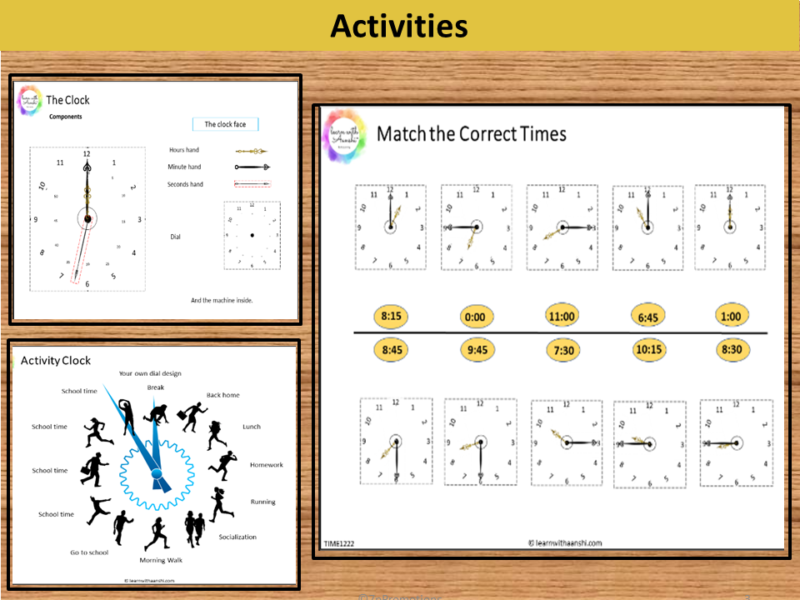 Time, telling time activities, Learn to read clock (Box) - learnwithaanshi®